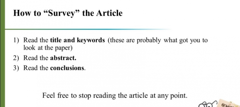 How to Read a Paper Efficiently (2018) | College Term Paper